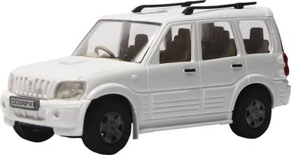 shreee Kids Pull Back Action Mahindra Scorpio Miniature Toy Car White ...