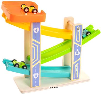Little Mind Wooden Rack Push Go Race Track Inertia Car Ramp Racer ...