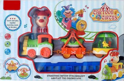 TOY RK SHINE Cartoon Circus Train Track Set Toy - Cartoon Circus Train ...
