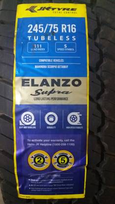 JK TYRE 245/75-R16 ELANZO SUPRA 4 Wheeler Tyre Price in India - Buy JK ...