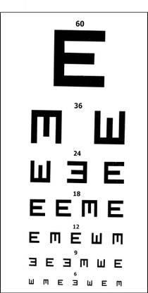 Ansh Enterpris eye test chart "E" Vision Test Chart Vision Test Chart ...