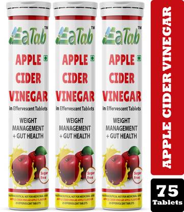 Ea Tab Apple Cider Vinegar In 75 Effervescent Tablets With Vitamin B12|| No Added Sugar Vinegar ...