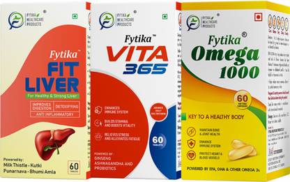 FYTIKA HEALTHCARE PRODUCTS Fit Liver + Vita 365 + Omega 1000 - Combo ...