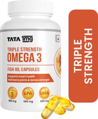 TATA 1mg Triple Strength Omega 3,EPA(560mg) & DHA (400mg) Fish Oil ...