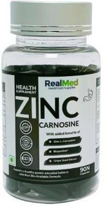 Realmed Healthcare Zinc Carnosine 75 mg, Enhancing Skin and Liver ,90 ...