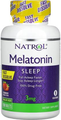 Natrol Melatonin, Fast Dissolve, Strawberry, 3 mg, 150 Tablets Price in ...