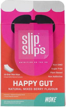 SLIP SLIPS HAPPY GUT PROBIOTIC ORAL STRIPS, DIGESTIVE ENZYMES FOR ...