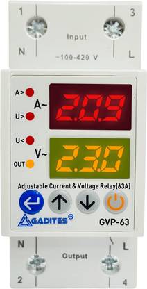 GADITES Voltage Guard with Auto Recovery 1Phase 220V, 63A Over/Under ...