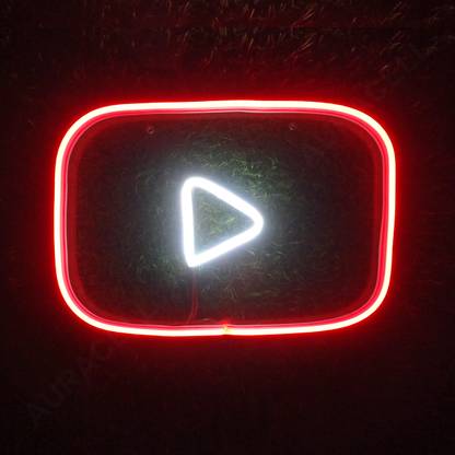 AURACELL YouTube Logo Neon LED Sign for YouTubers/Streamers/Influencers ...