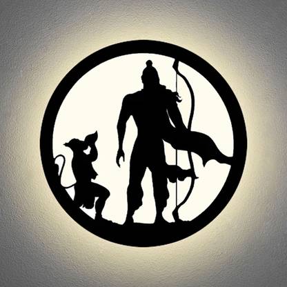 XAZE CRAFT Lord Ram with Lord Hanuman LED Wall Decor Price in India ...