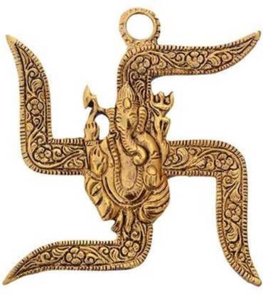 YuviKrissh Swastik Metal Wall Hanging Religious Sculpture Best for Home ...