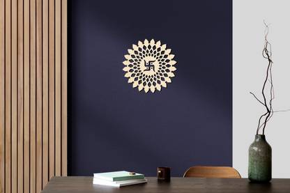 KRISHNA DIE WORKS Swastik FLORAL DESIGN WALL DECOR ROUND SHAPE ...