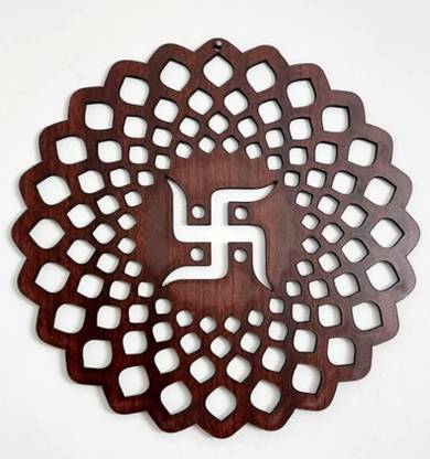 a4skart Beautiful Om Design Wooden Religious Wall Hanging| Swastik ...