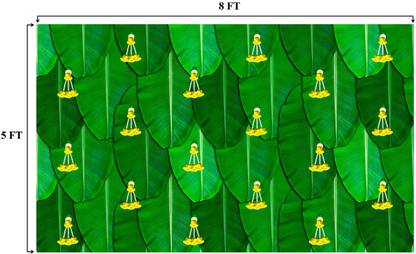 Tejas Creation Banana leaf with Yellow flower Backdrop for Decoration ...