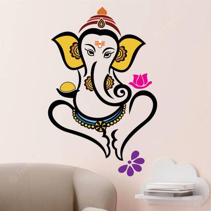 WALLPIK Baby Ganesh Ganapathi Vinayagar Hindu God Wall Sticker WP181 ...