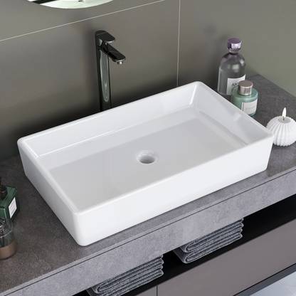 Impulse by Plantex Platinium Tabletop Ceramic Rectangle Wash Basin ...