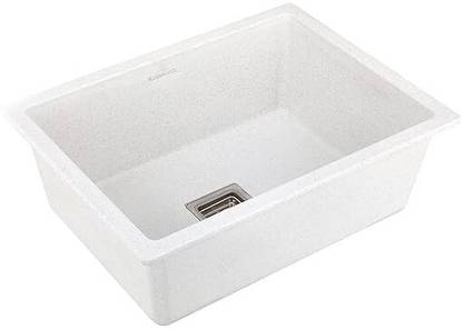 kapiraj by SeBURRY Crystal White Granite Quartz Single Bowl Kitchen ...