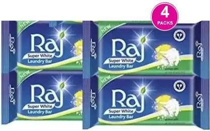 RAJ Super white laundry soap @125gX4 Detergent Bar Price in India - Buy ...