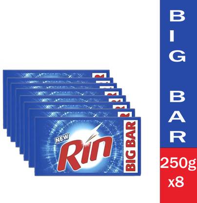 Rin advanced big bar 250 GM soap (PACK OF 8)~250gx8 Detergent Bar Price ...