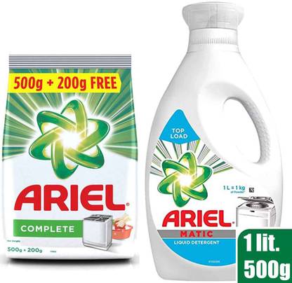 Ariel Top Load Gel+ 500g Detergent @(1L+500g) Detergent Powder 1.5 L ...