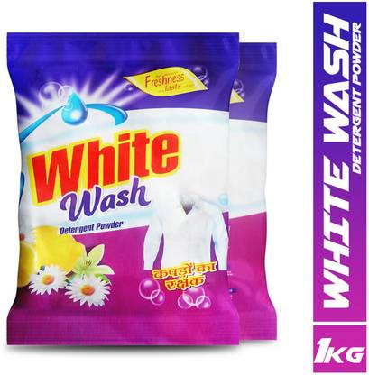 White Wash Detergent Powder 1Kg [Pack Of 2] Detergent Powder 2 kg Price in India - Buy White ...