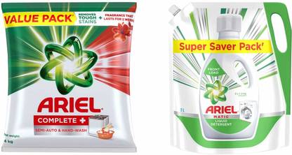 Ariel Complete + Matic Liquid Detergent Front Load Refill Pouch, 2 ...