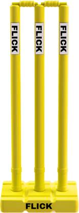 Flick Heavy Plastic Cricket Stump Set with attached Bails, Plastic ...