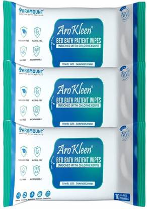 ARO KLEEN Bed Bath Patient Wet Wipes Large Towels Enriched with ...