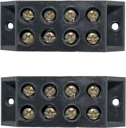 Ovicart 60A 4 Way Bakelite Connector Strip Black Screw Terminal Connection Block 2 pcs 4 Way ...