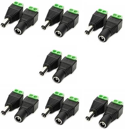 ATEKT DC Power Jack Plug Adapter Connector,12V, 24V 7 Male + 7 Female ...