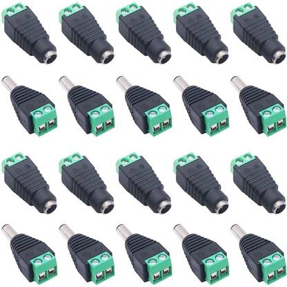tkeini (10 Male + 10 Female) 12V DC Power Connector 5.5mm x 2.1mm 24V ...