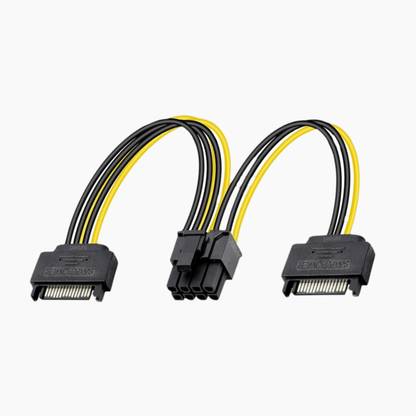 Paruht PCI Express 8 Pin (6+2) to Dual 15-Pin SATA Power Male Y ...