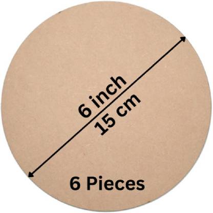 DIY 6no's of 6 inch round Circle MDF 3.3mm Thickness MDF Boards for Art ...