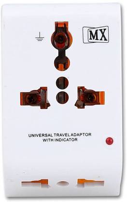 MX 3 PIN Universal Socket Plug (Type B), Worldwide, Travel Adaptor ...