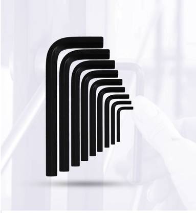 Hillgrove 9 Pcs HGAKS1M1 Full Hex Allen Key Kit Bolt Goti Wrench L ...