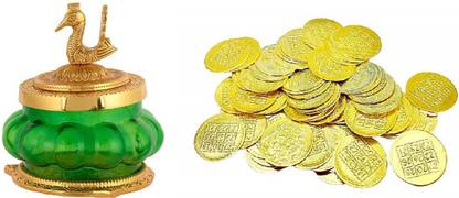 rawzone Laxmi Coins Kubera Lakshmi Brass Pooja Coins of 108 Nos With ...
