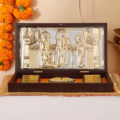 Ghar Saaz Gold Plated Ram Darbar Charan Paduka Pooja Box | Devotional ...