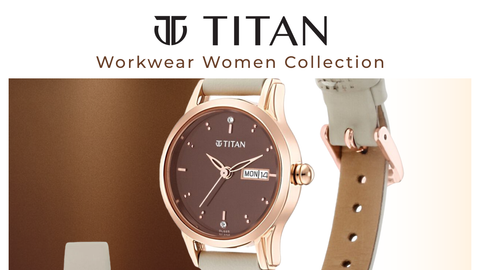 Titan Lagan 2021-22 Titan Lagan with Day & Date Brown Dial Beige ...