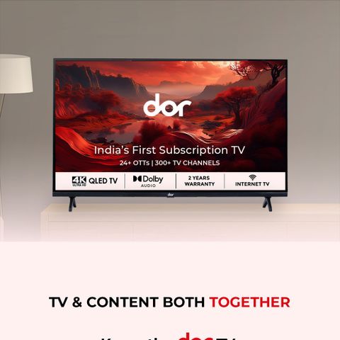 Dor 109 cm (43 inch) QLED Ultra HD (4K) Smart Dor OS TV with 24+ OTT ...