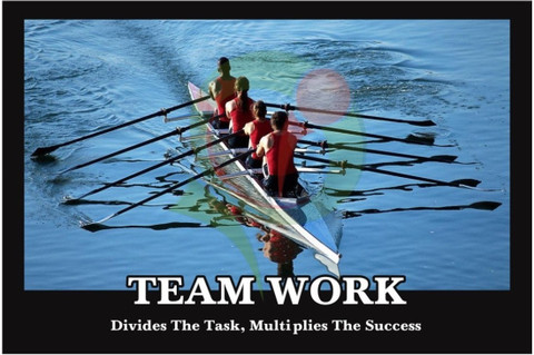 teamwork rowing poster