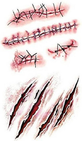 bleeding scar tattoo