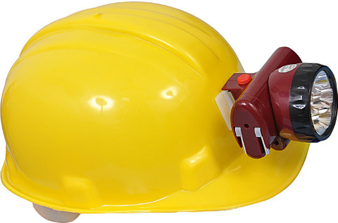 hardhat with torch
