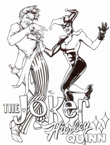 joker harley quinn coloring pages