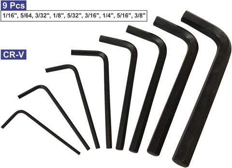 GOOD YEAR combo of 18 pcs of Hex Allen Key Set in mm & inch sizes (1 ...