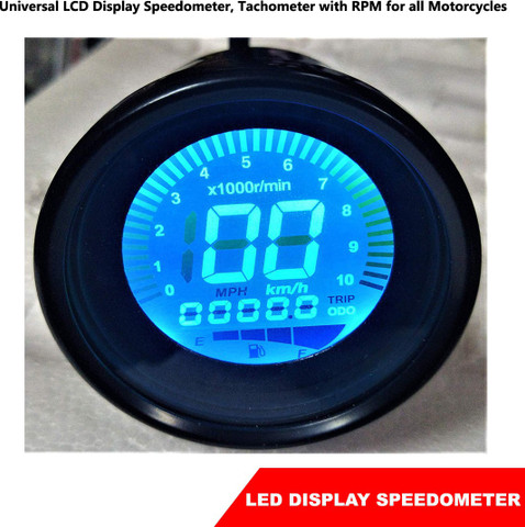 DESIKARTZ Universal LCD Display Speedometer, Tachometer with RPM for ...