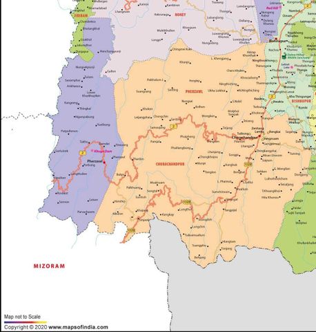 Manipur Detailed Political Map Fine Art Print - Maps posters in India ...