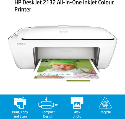HP DeskJet 2132 All-in-One(F5S41D) Multi-function Color Inkjet Printer ...