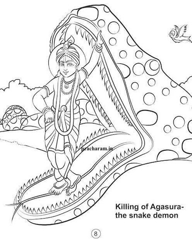 lord krishna coloring pages for kids