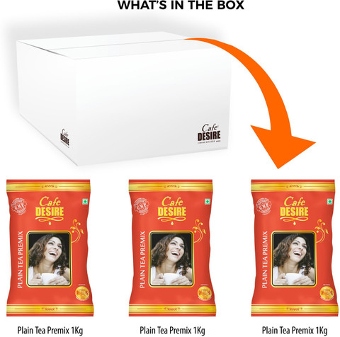 CAFE DESIRE Plain Tea Premix | 3 in 1 Instant Tea | 3Kg Super Saver ...