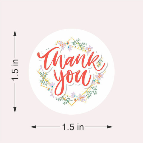 INFISTYLE 3.81 cm THANK YOU STICKER FLORAL PRINT DESIGN THANK YOU LOGO ...
